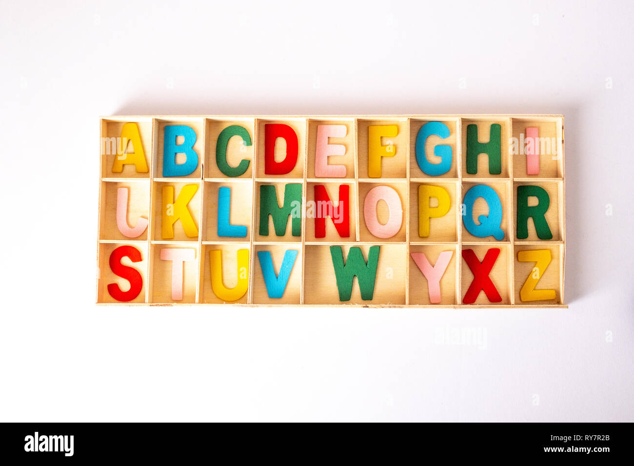 Detailed letters on a pure white background Stock Photo - Alamy