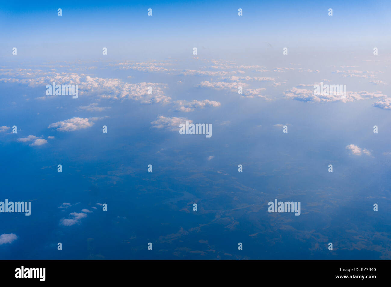 clouds from airplane window Stock Photo - Alamy