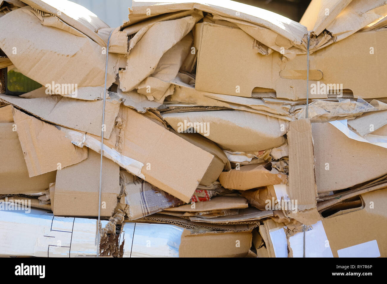 Waste paper from boxes and cardboard, the fee for recycling Stock Photo ...
