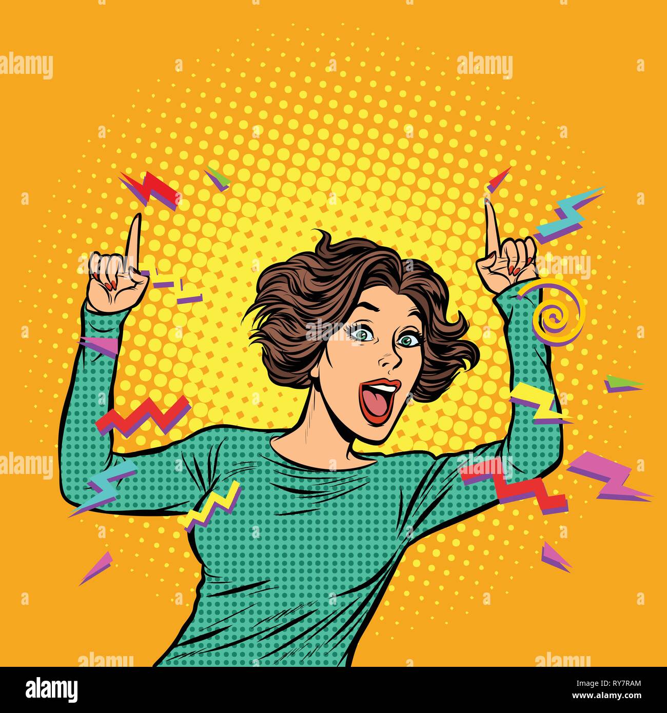pop art woman pointing finger Stock Vector Image & Art - Alamy