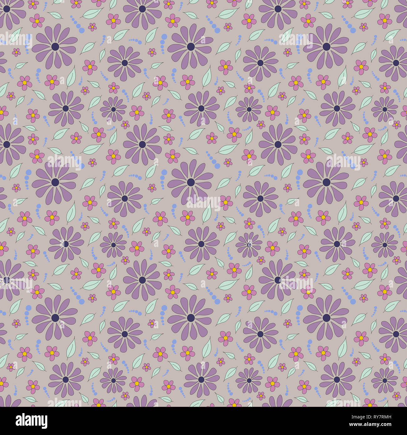 Purple flower repeating pattern Stock Photo - Alamy