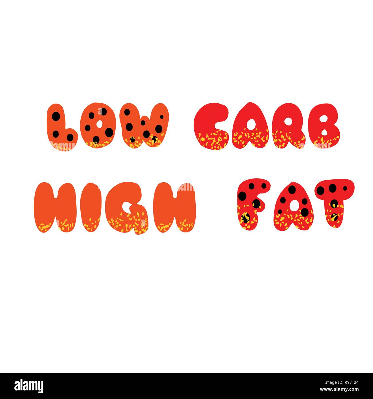 Low carb high fat lettering. Keto diet hand drawn typography. Perfect ...