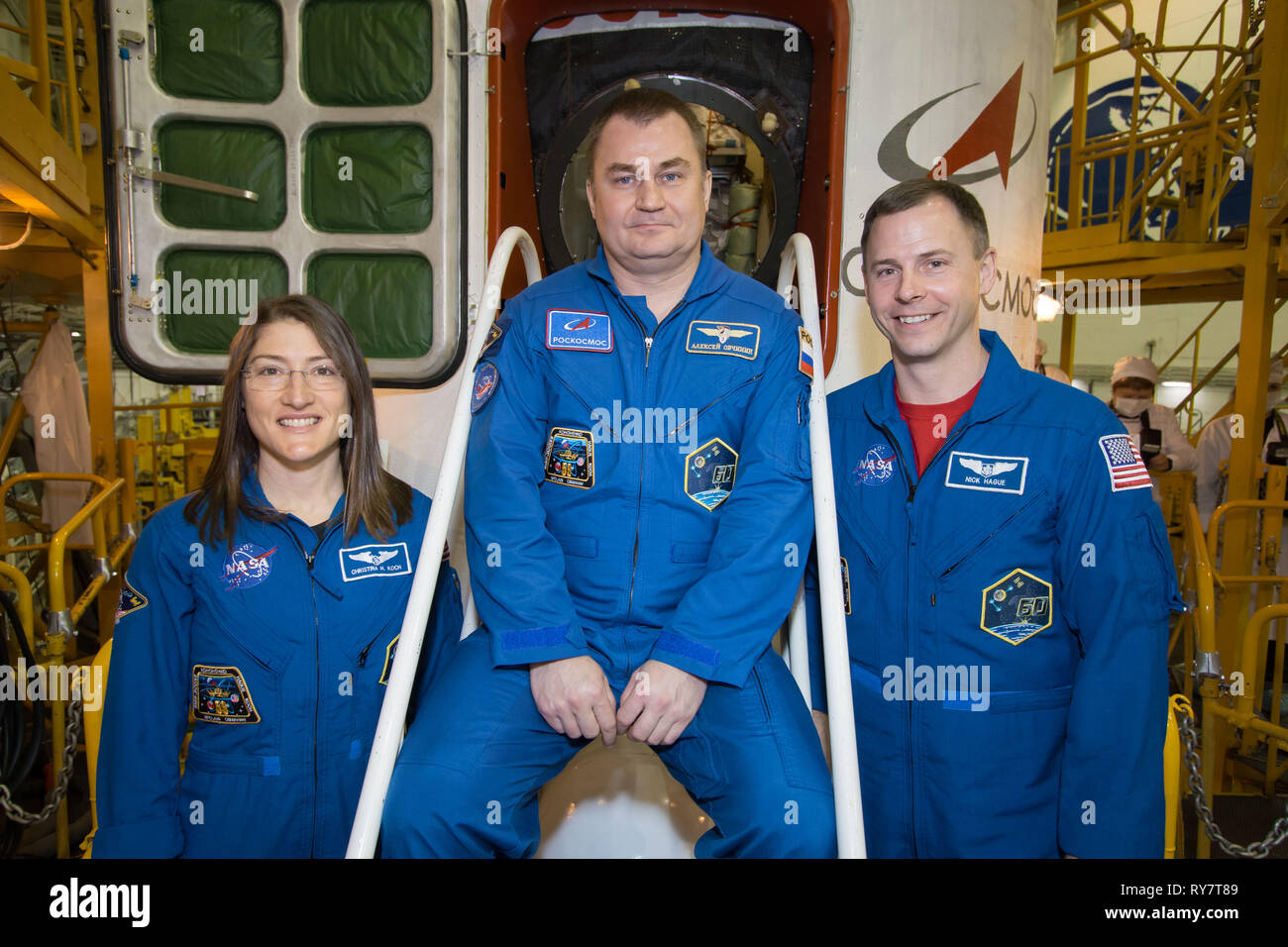 International Space Station Expedition 59 crew members Nick Hague of ...