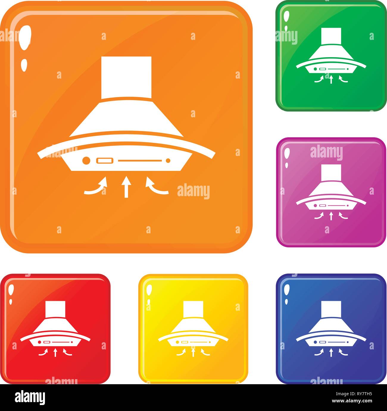 Cooker hood icons set vector color Stock Vector Image & Art - Alamy