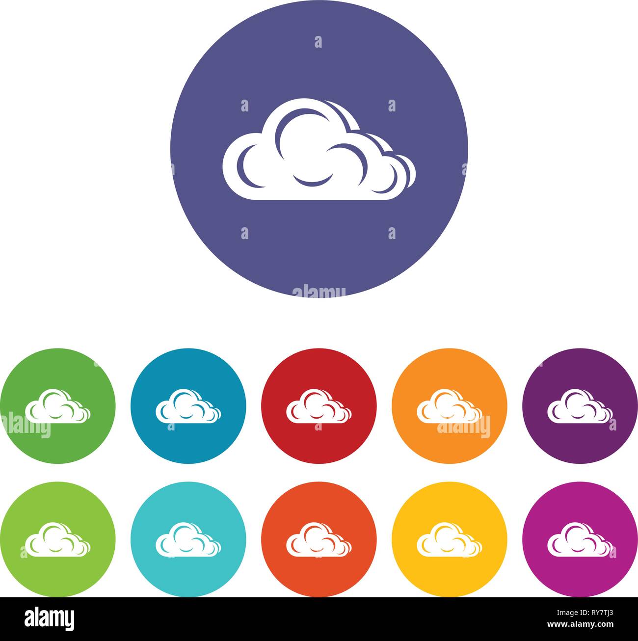Art cloud icons set vector color Stock Vector Image & Art - Alamy