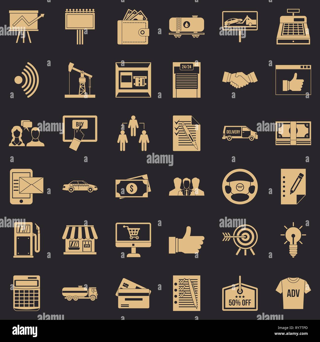 Business contract icons set, simple style Stock Vector Image & Art - Alamy