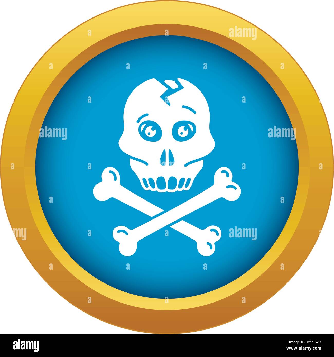 Skull bone icon blue vector isolated Stock Vector Image & Art - Alamy