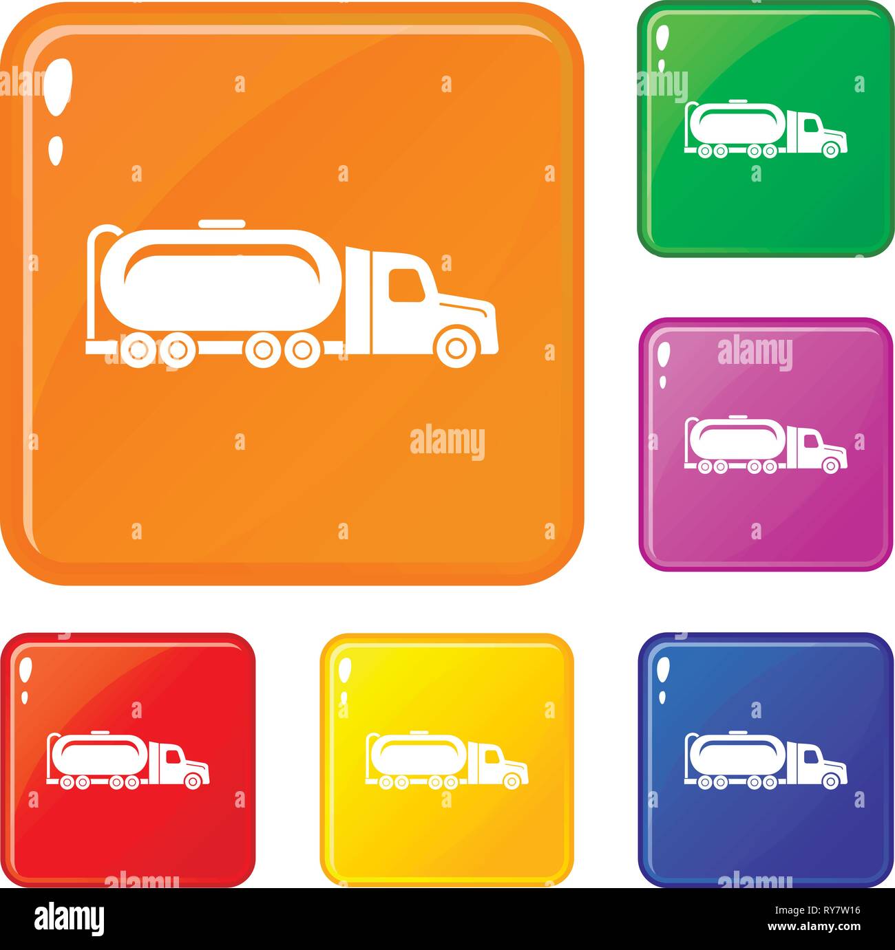 Truck oil icons set vector color Stock Vector Image & Art - Alamy