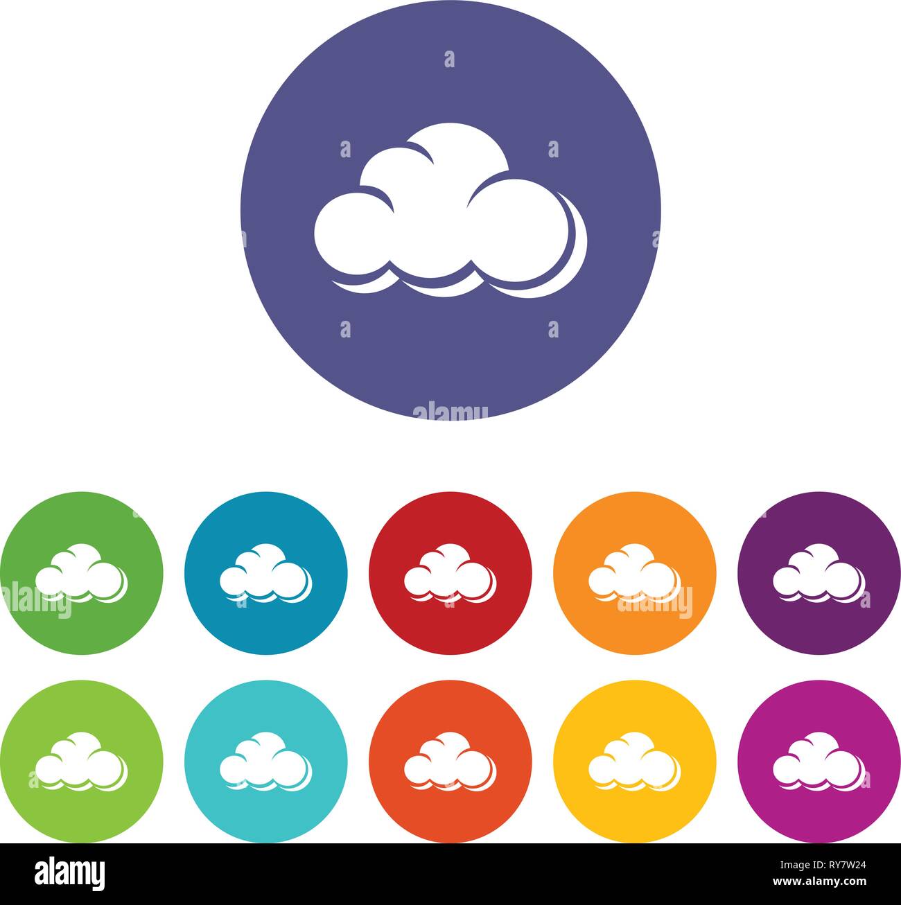 Web cloud icons set vector color Stock Vector Image & Art - Alamy