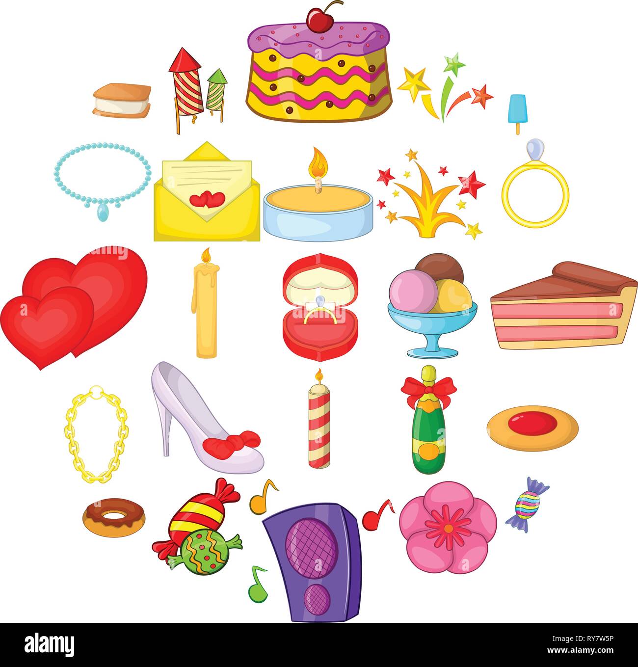 Venue icons set, cartoon style Stock Vector Image & Art - Alamy