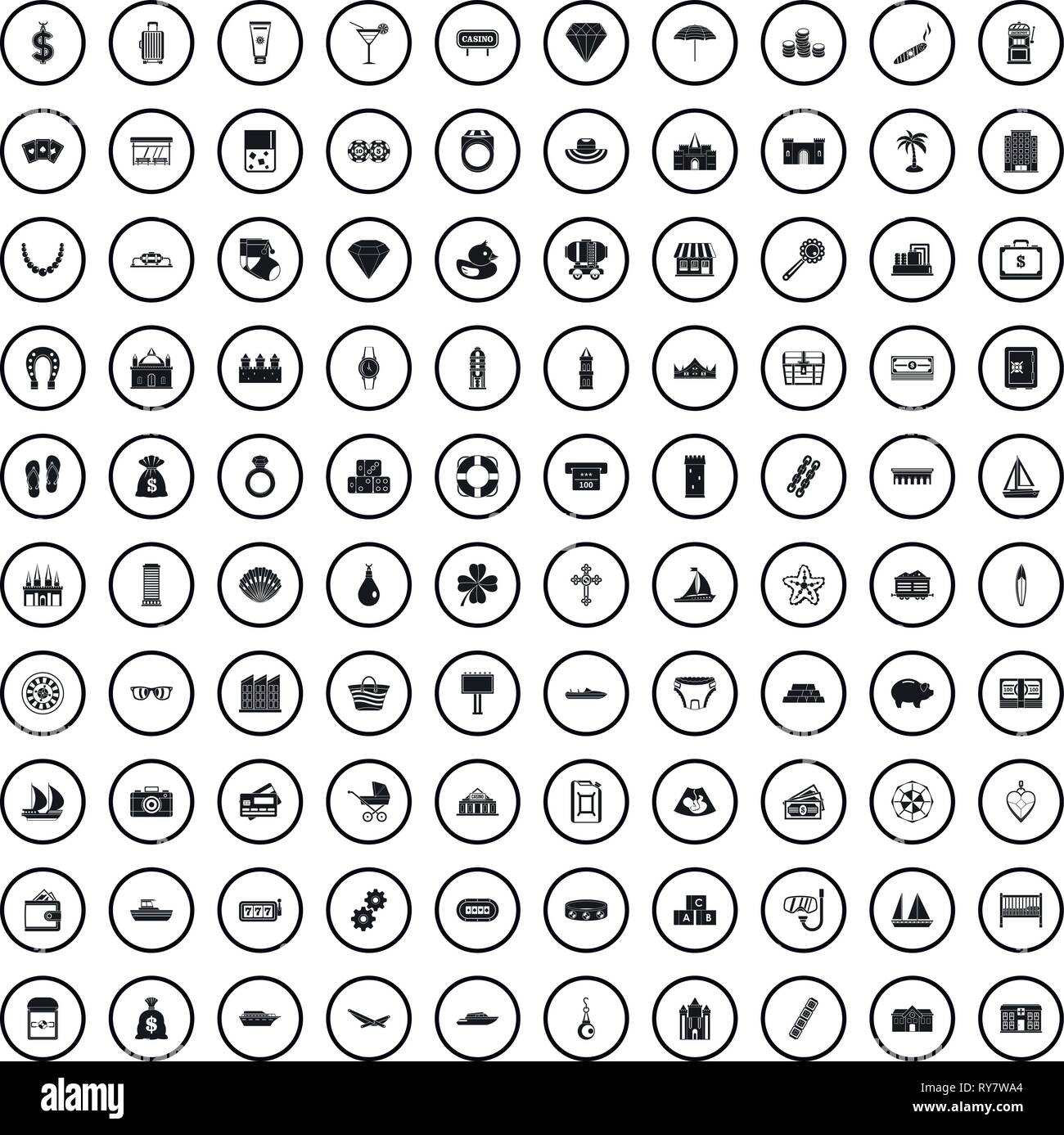 100 wealth icons set, simple style Stock Vector Image & Art - Alamy