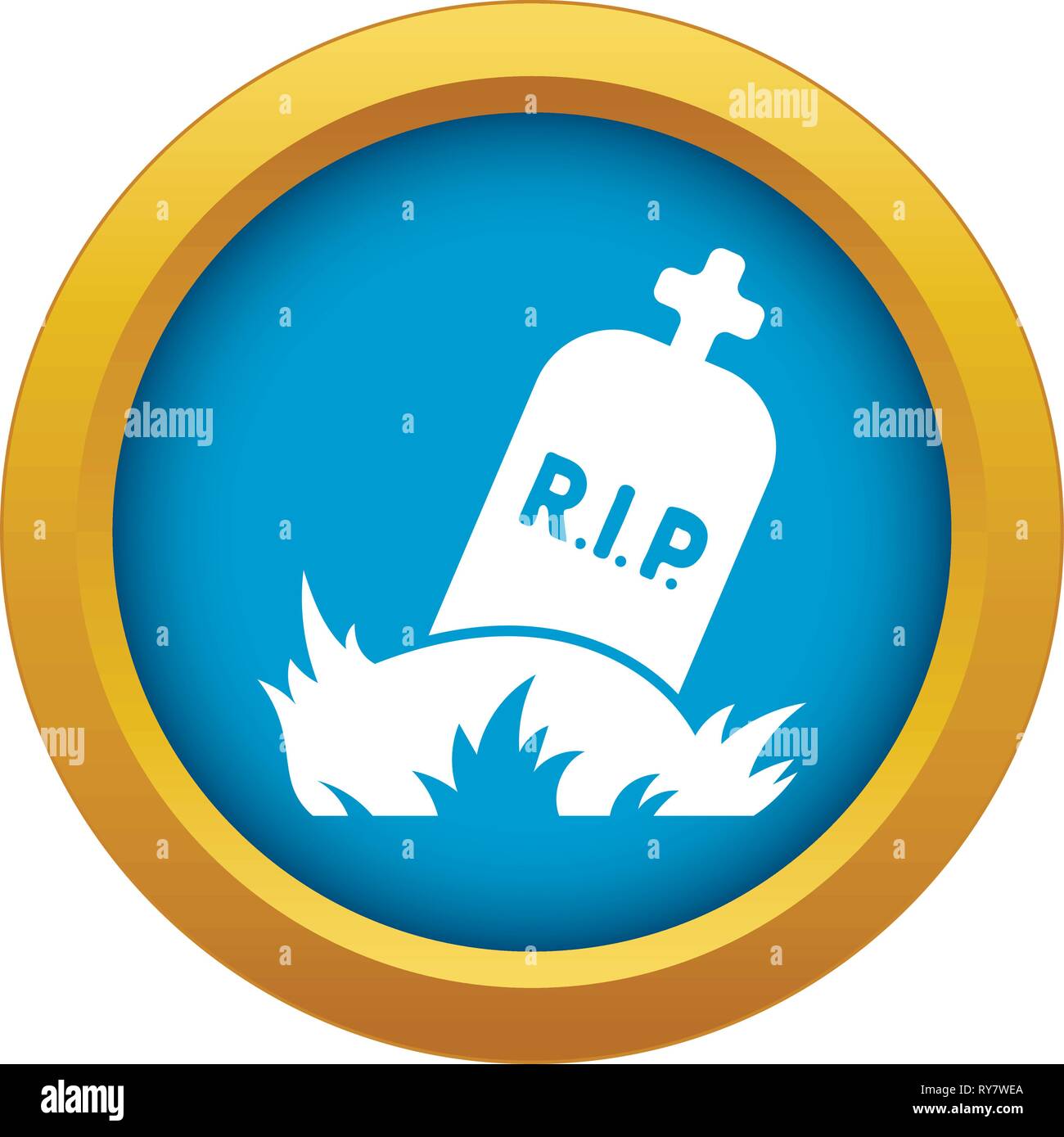 Rip grave icon blue vector isolated Stock Vector Image & Art - Alamy