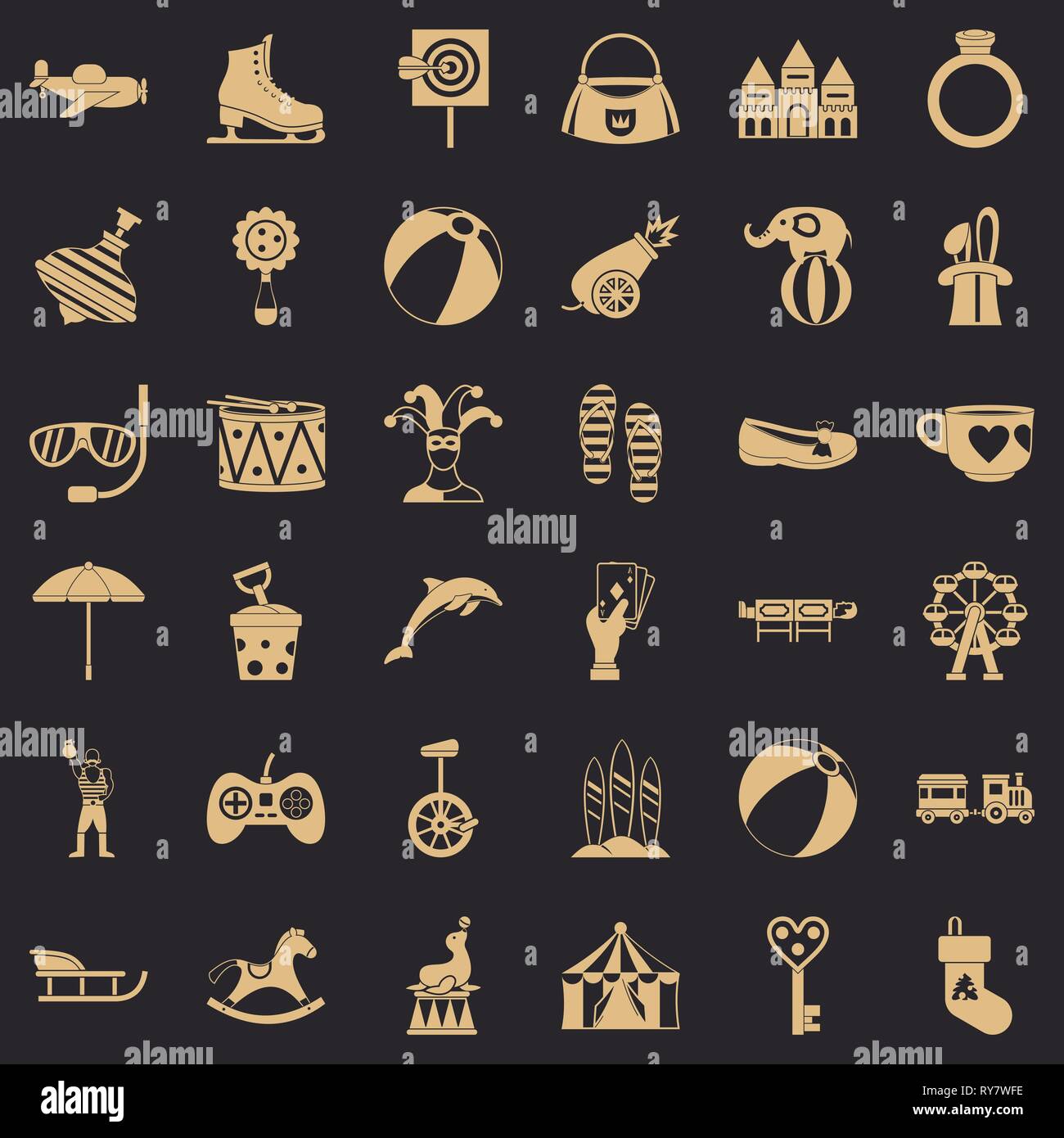 Circus icons set, simple style Stock Vector Image & Art - Alamy