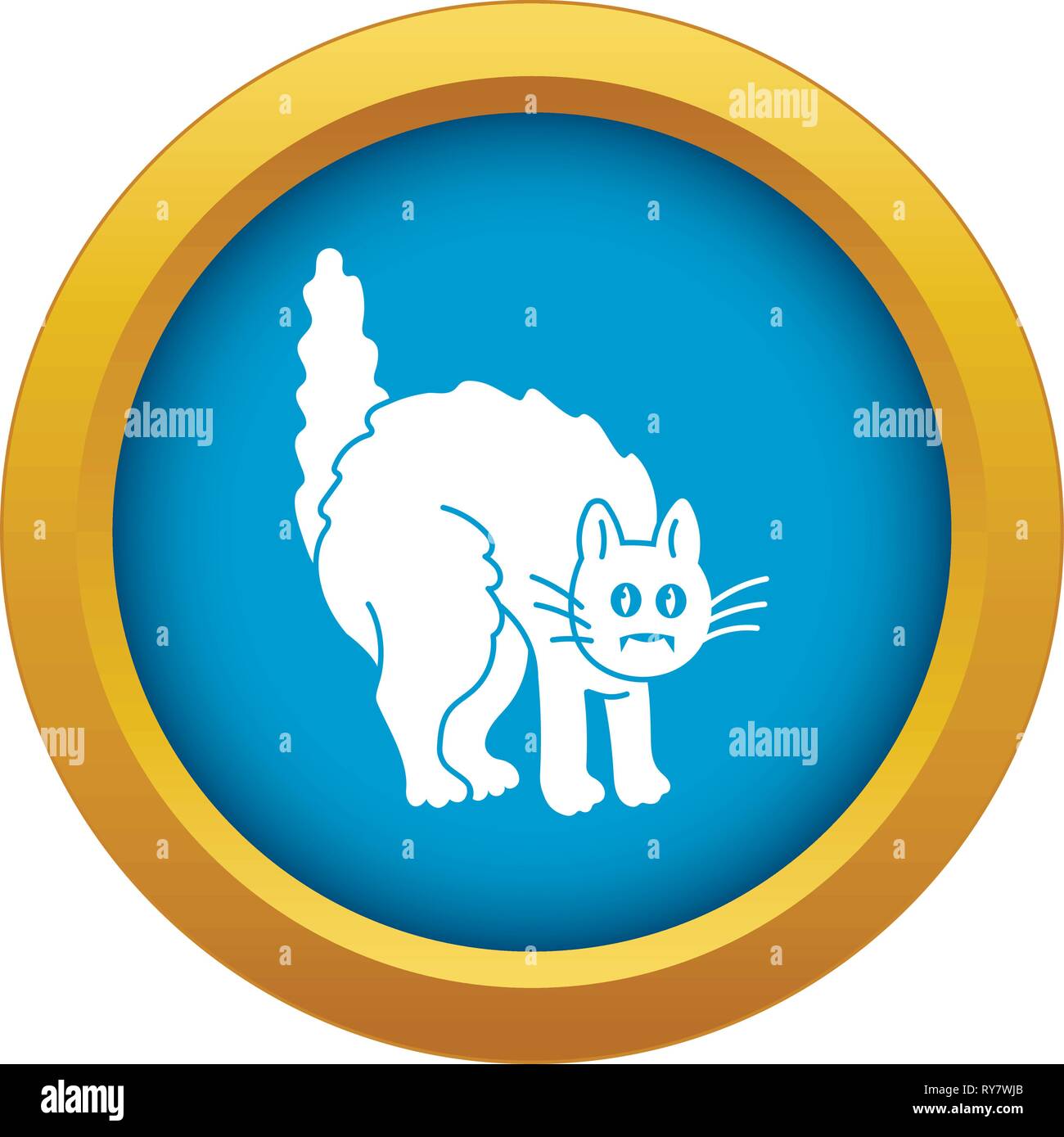 Scary black cat icon blue vector isolated Stock Vector Image & Art - Alamy