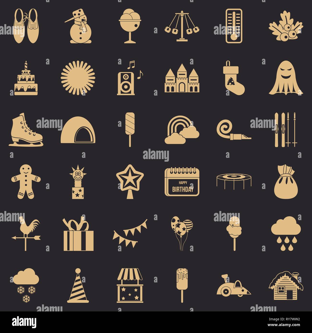 Children party icons set, simple style Stock Vector Image & Art - Alamy