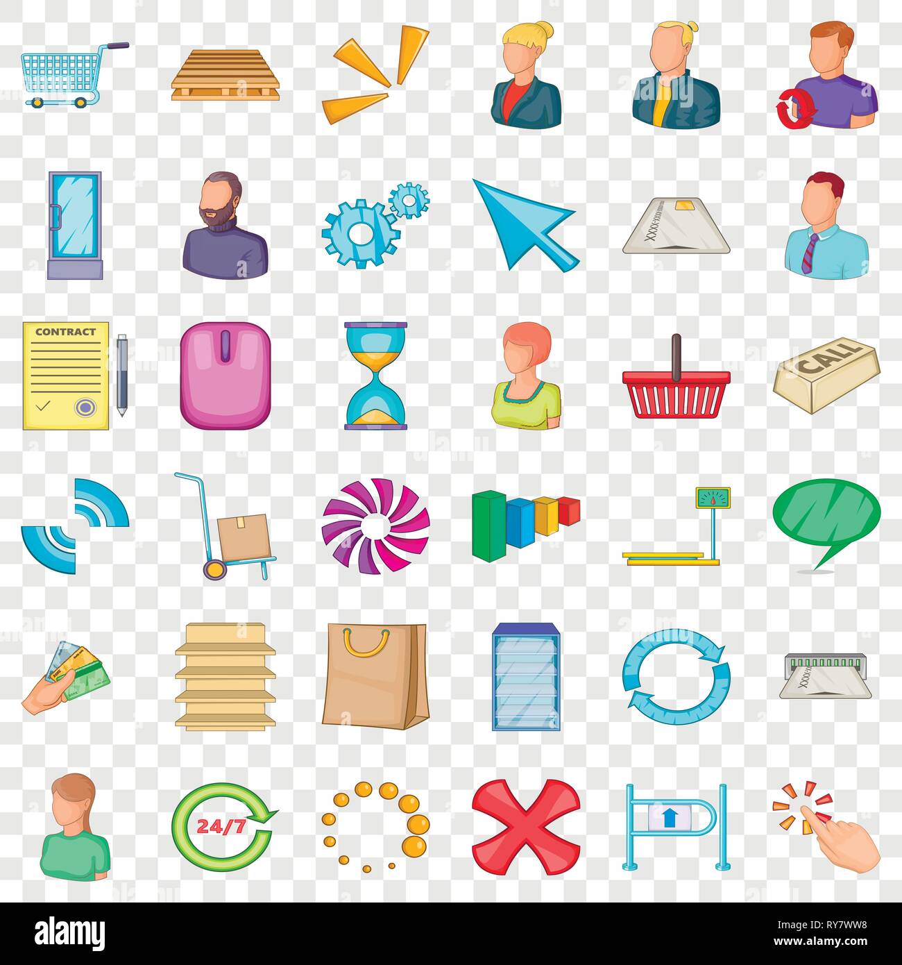 Business icons set, cartoon style Stock Vector Image & Art - Alamy