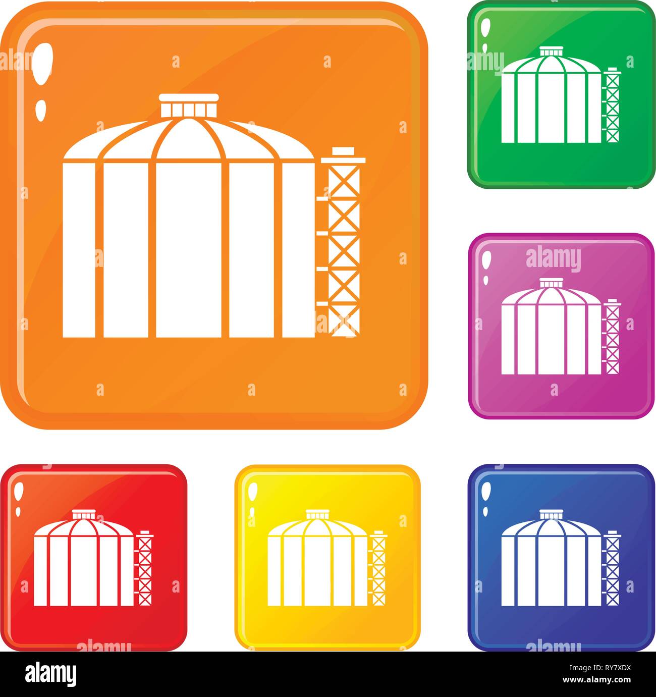 Oil storage tank icons set vector color Stock Vector Image & Art - Alamy
