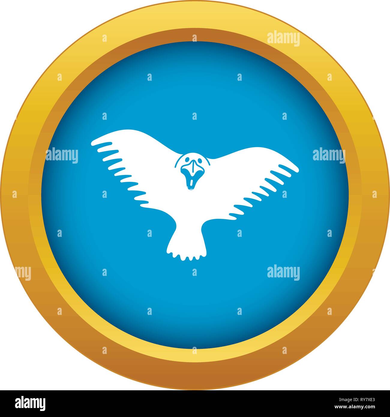 Black scary bird icon blue vector isolated Stock Vector Image & Art - Alamy