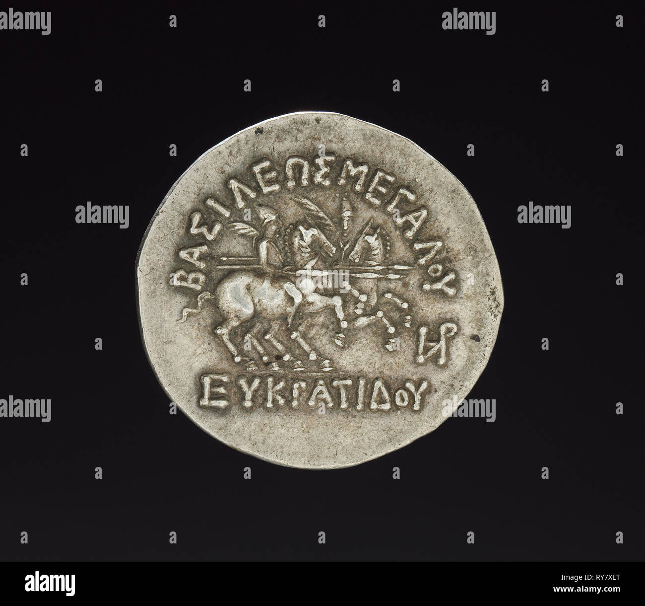 Coin of Eukratides I, 170-145 BC. Afghanistan, Bactria, c. 2nd century ...