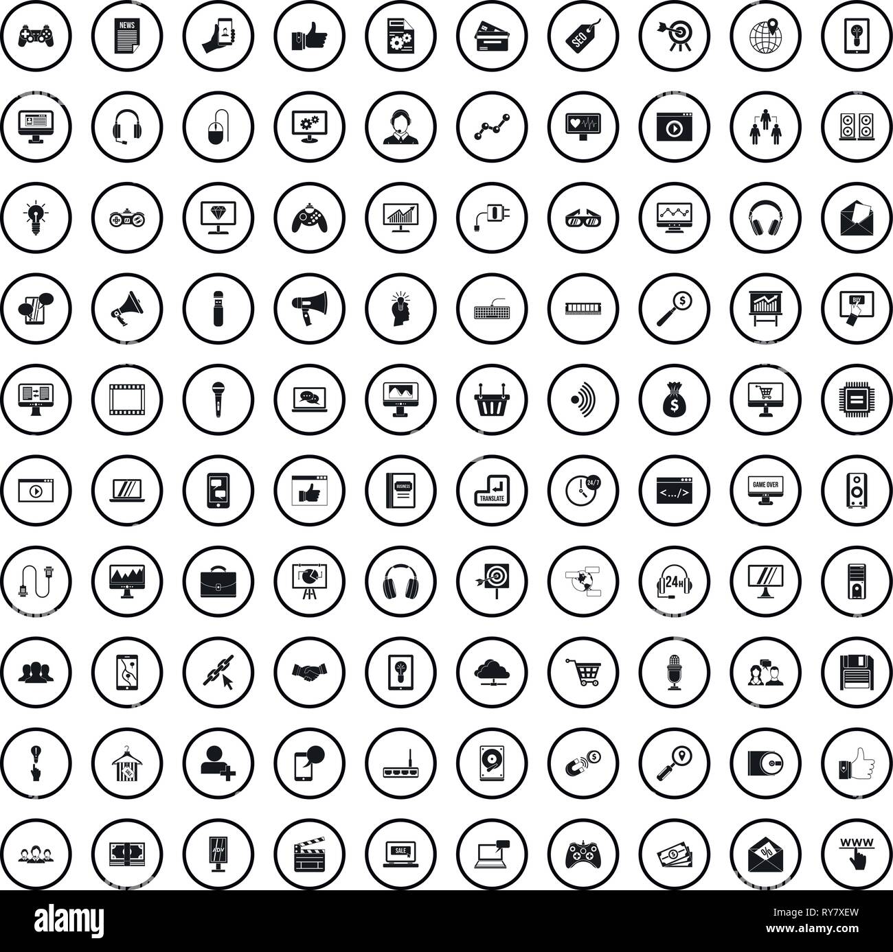 100 web simple icons hi-res stock photography and images - Alamy