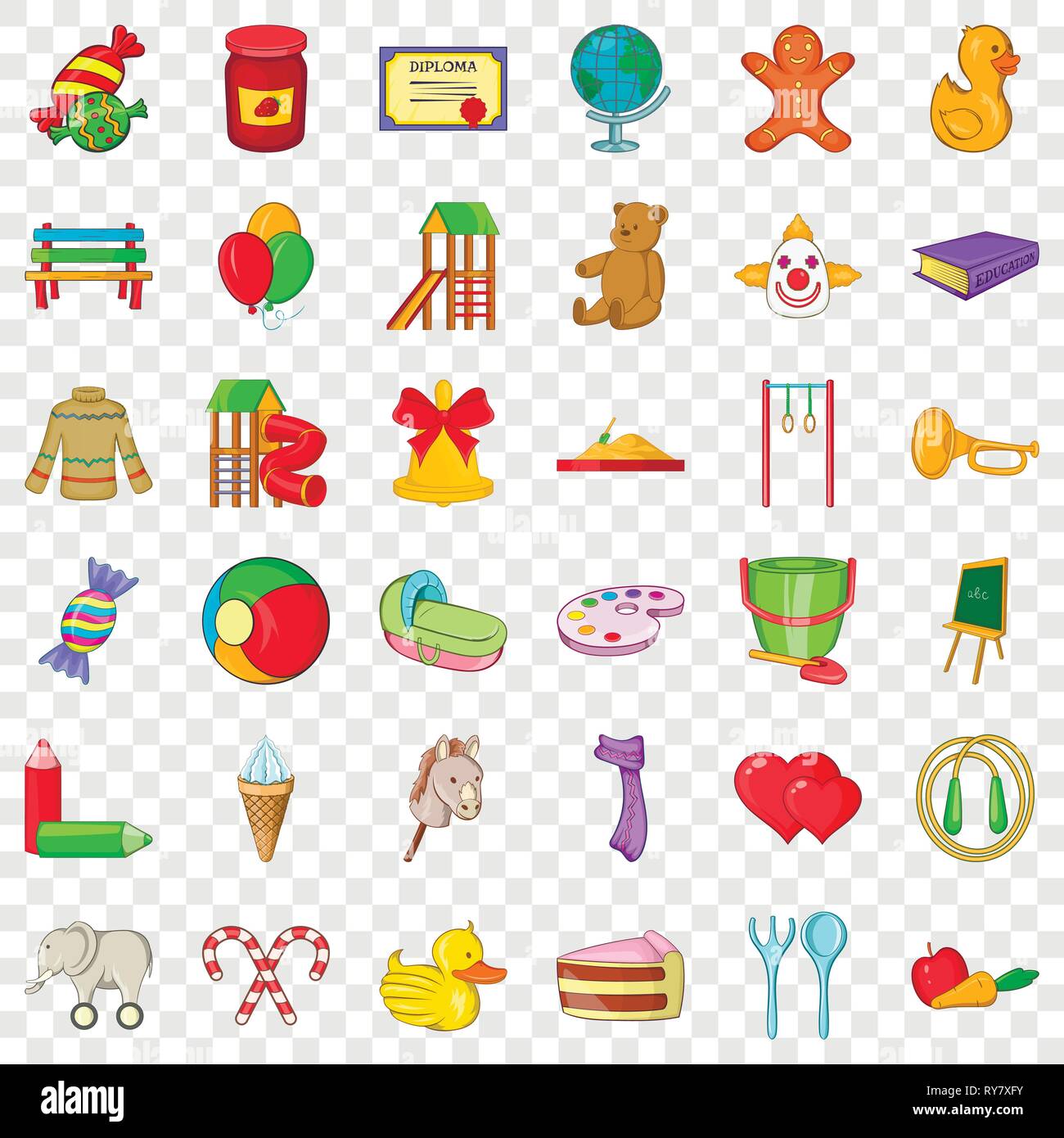 Children icons set, cartoon style Stock Vector Image & Art - Alamy