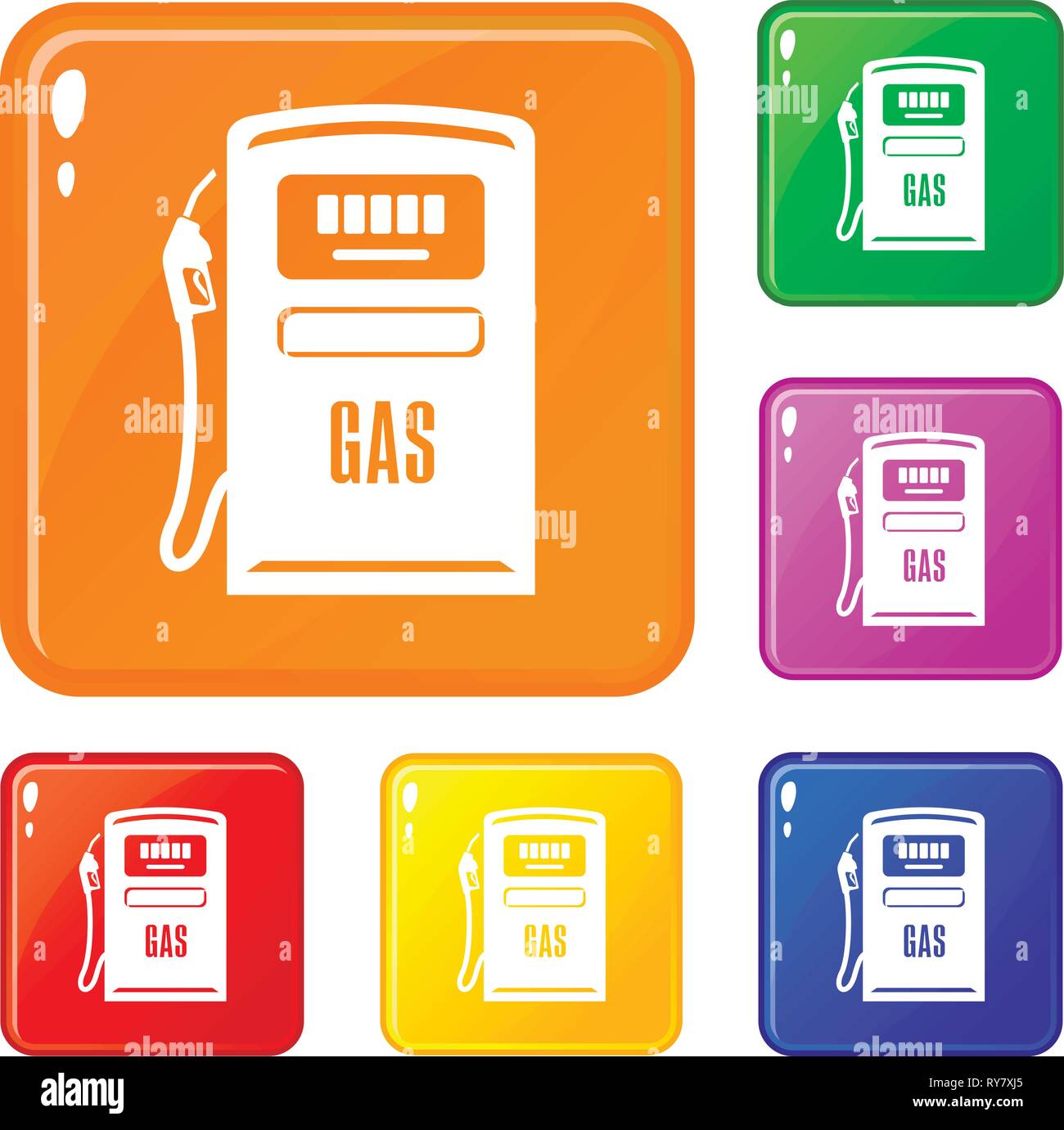 Gas column icons set vector color Stock Vector Image & Art - Alamy