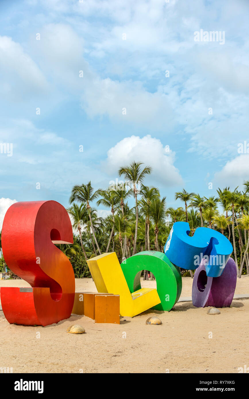 Colourful Siloso Artwork Logo at Siloso Beach, Sentosa Island ...