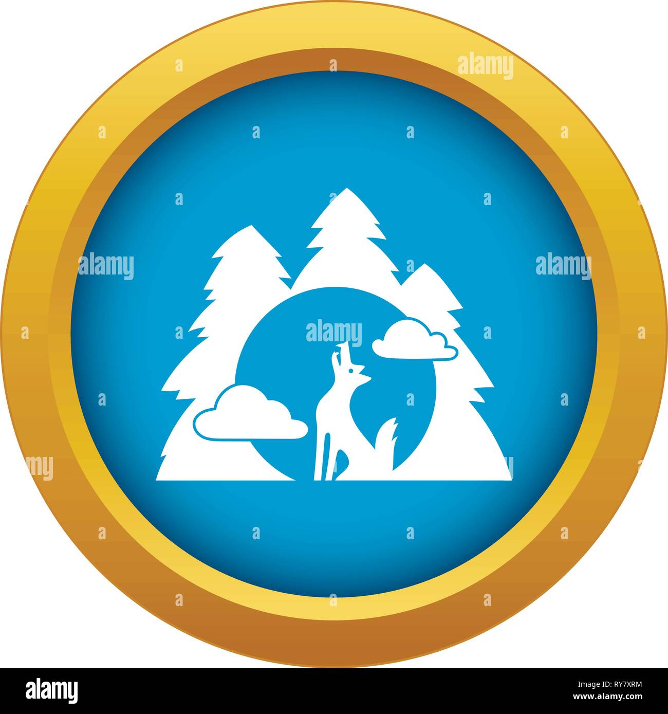 Wolf forest howl icon blue vector isolated Stock Vector Image & Art - Alamy
