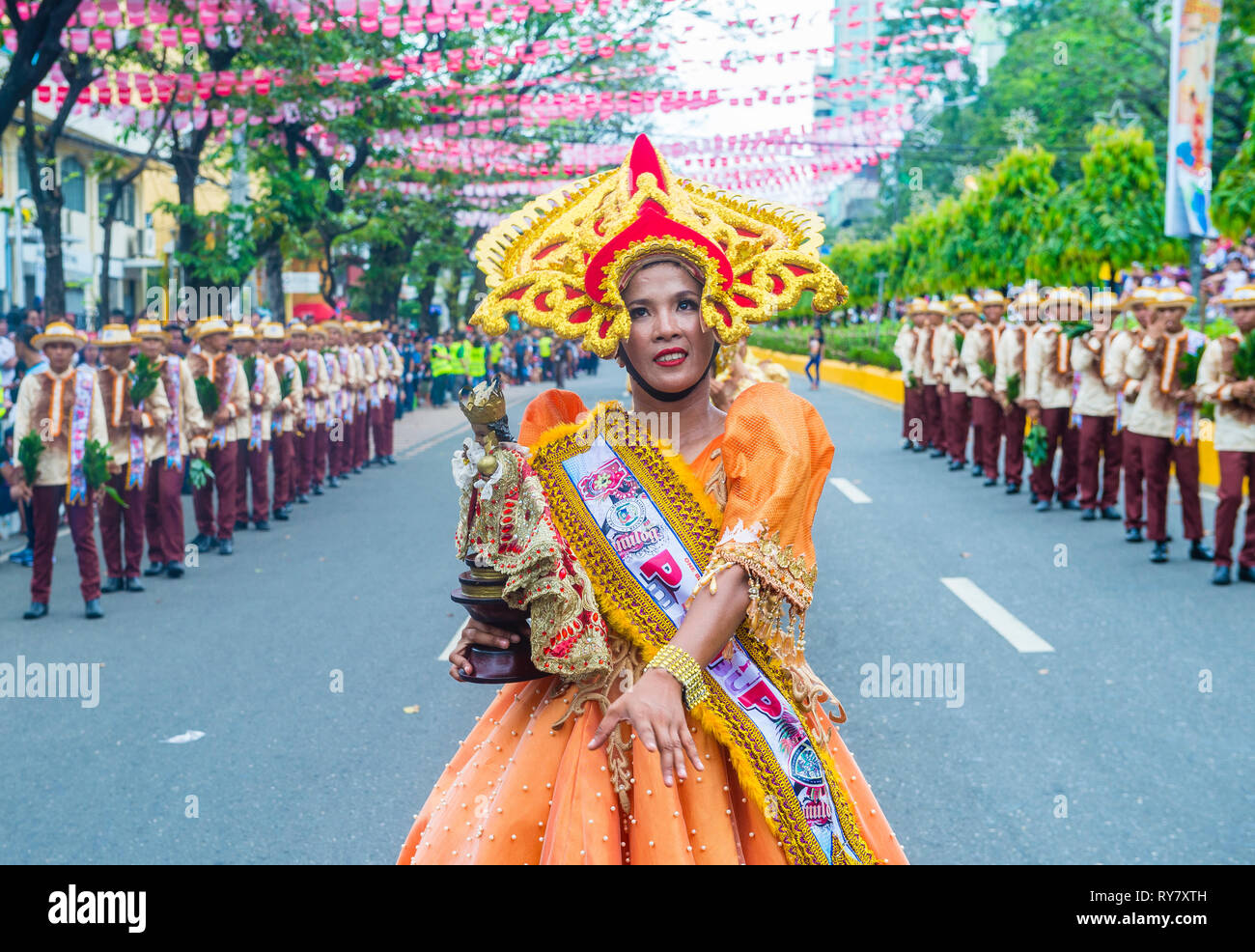 Participants in the Sinulog festival in Cebu city Philippines Stock ...