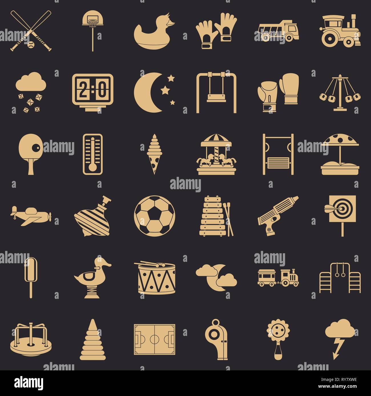 New playground icons set, simple style Stock Vector Image & Art - Alamy