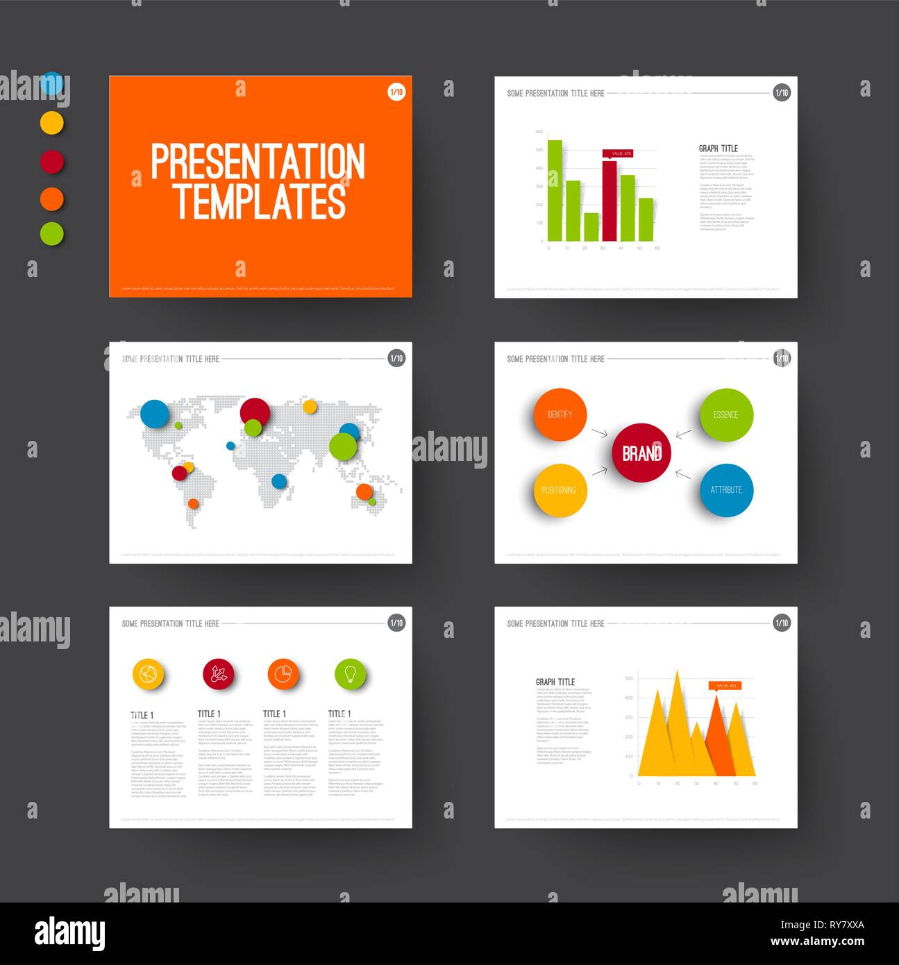 Vector Template for presentation slides with graphs and charts - fresh ...