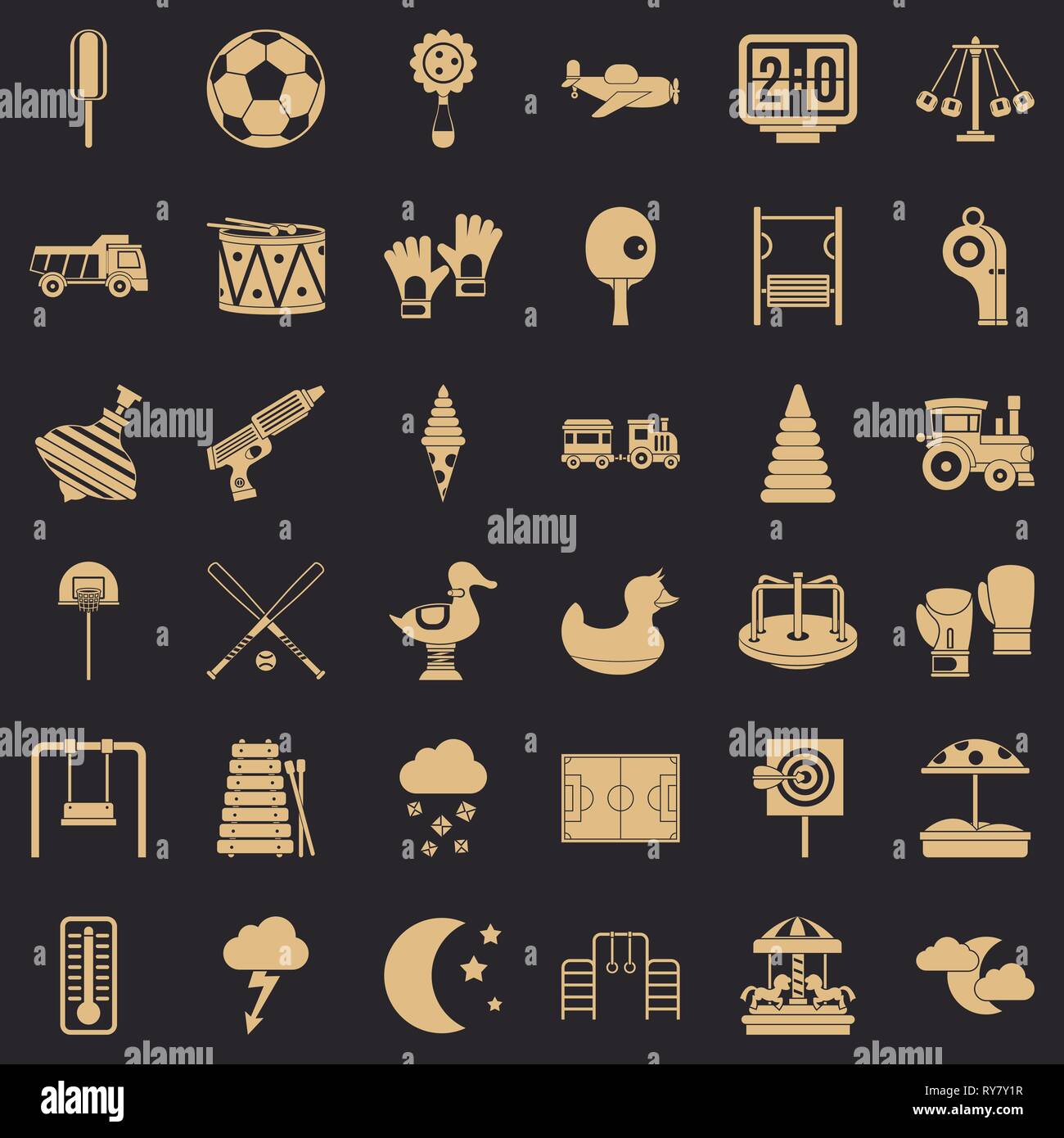 Small playground icons set, simple style Stock Vector Image & Art - Alamy