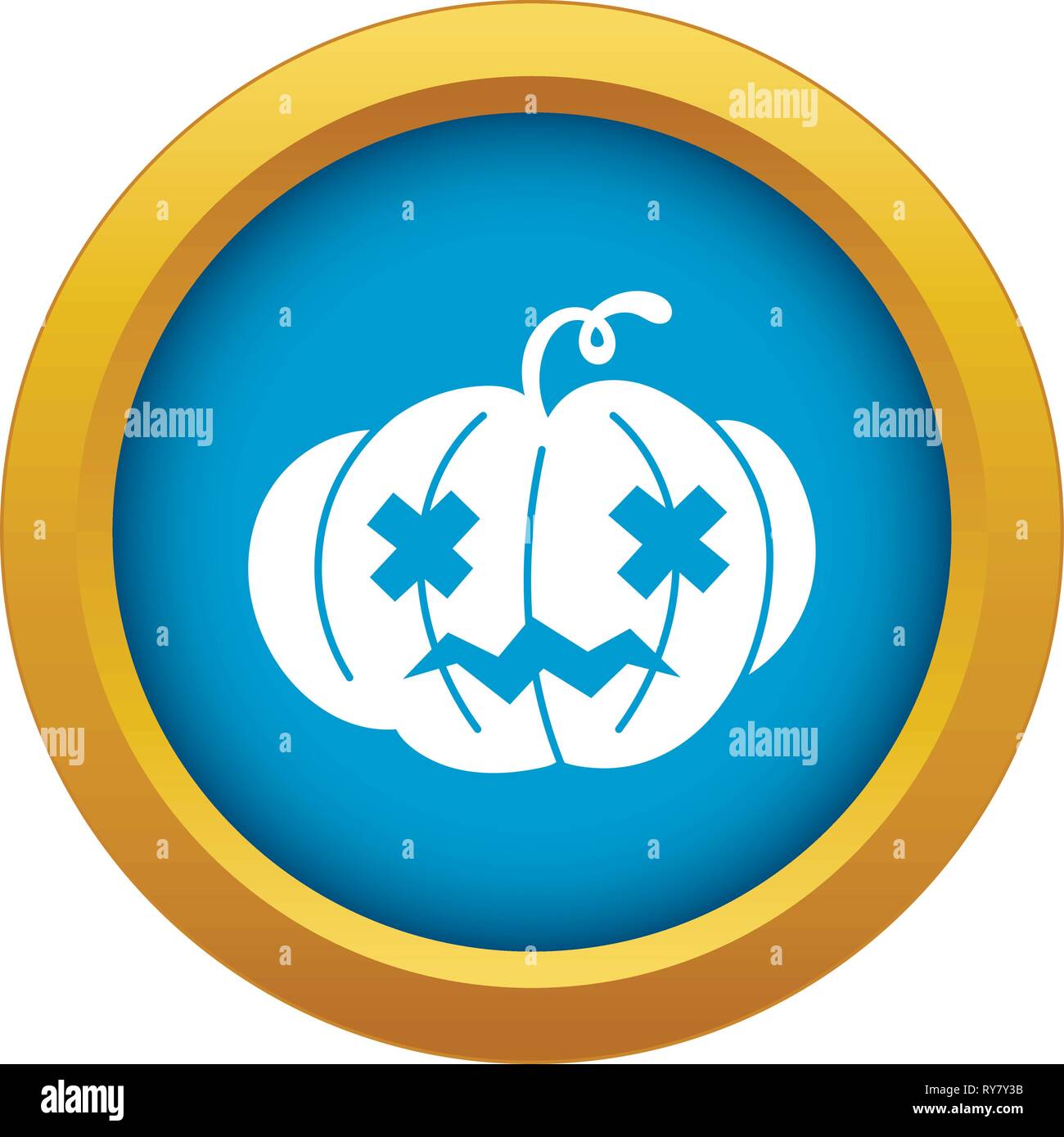 Halloween pumpkin icon blue vector isolated Stock Vector Image & Art ...