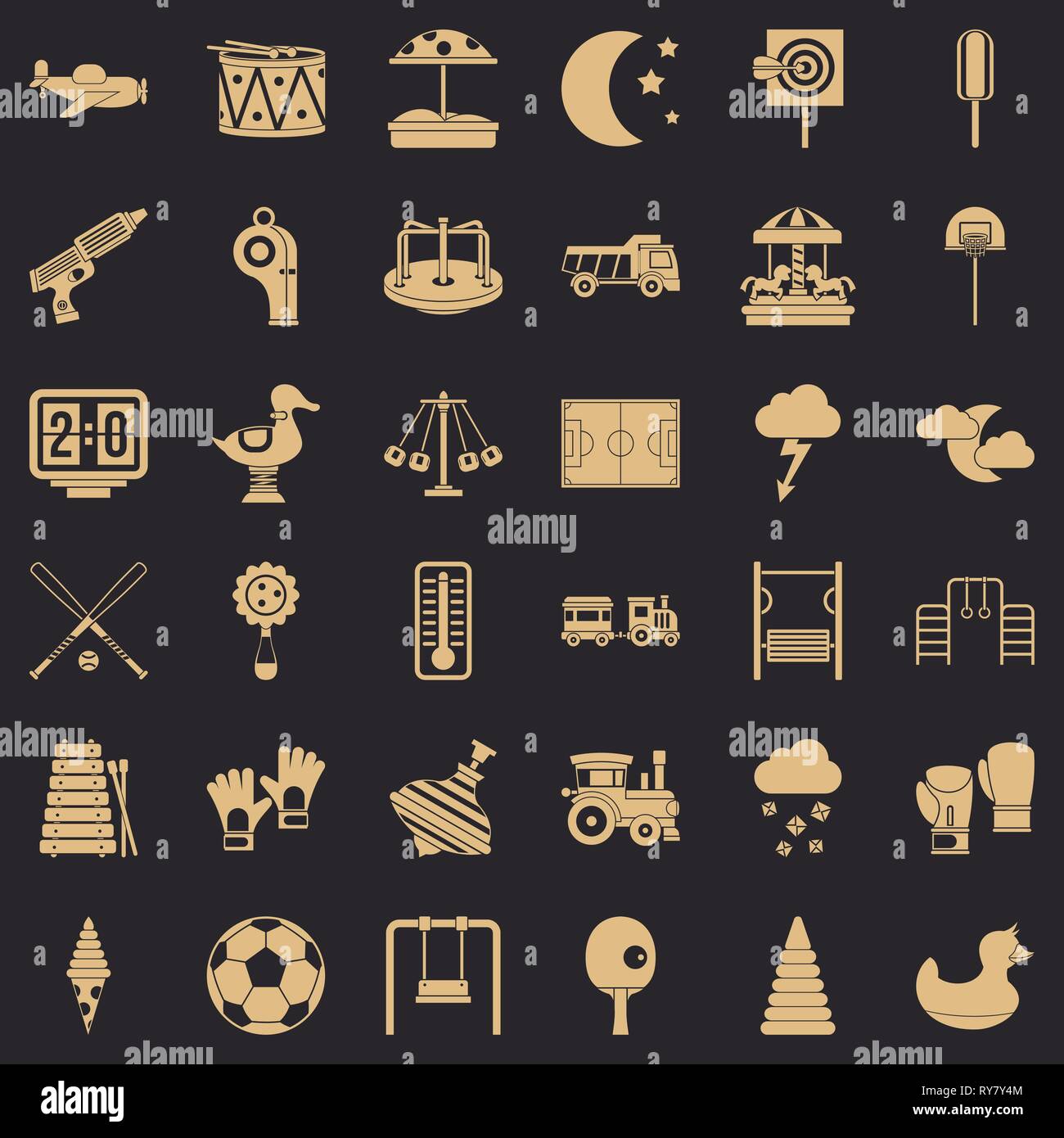 Big playground icons set, simple style Stock Vector Image & Art - Alamy