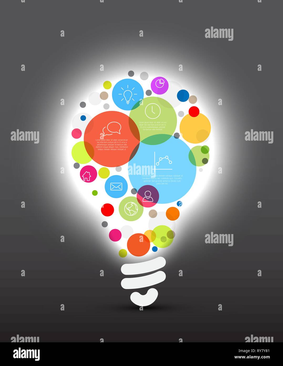 Vector idea Infographic template - circles with some content in the ...