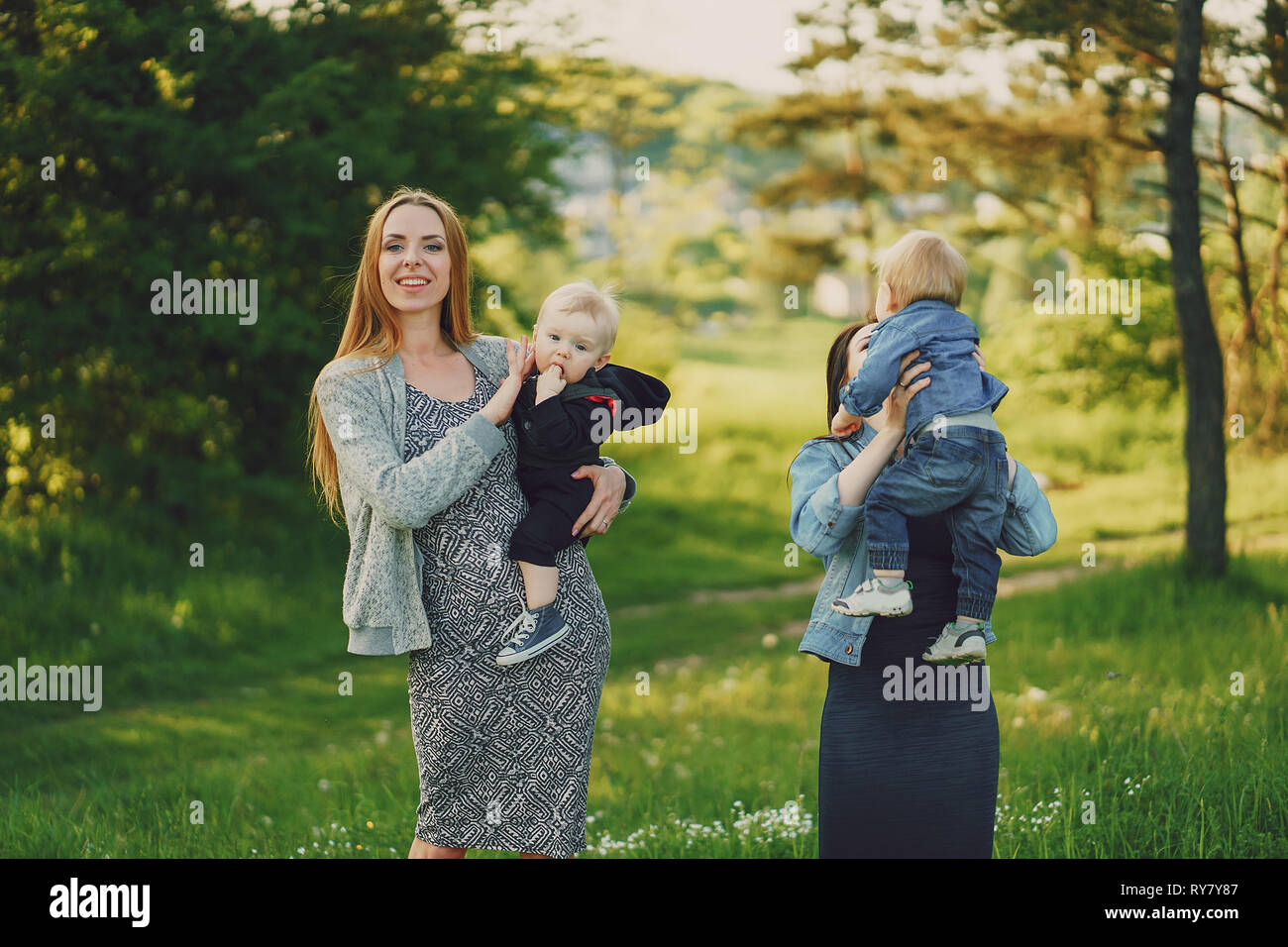 two beautiful mothers Stock Photo - Alamy