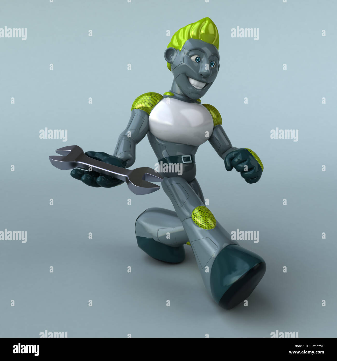 Green Robot - 3D Illustration Stock Photo - Alamy