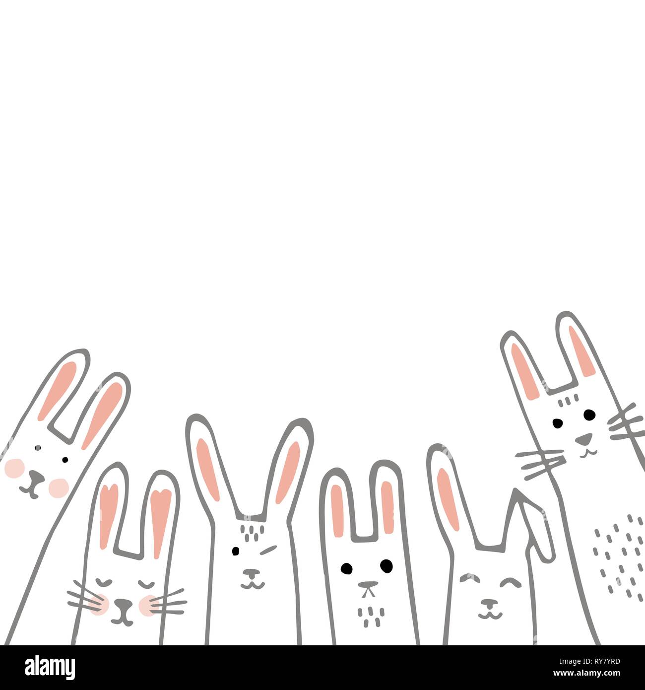 Cute cartoon bunny frame hi-res stock photography and images - Alamy