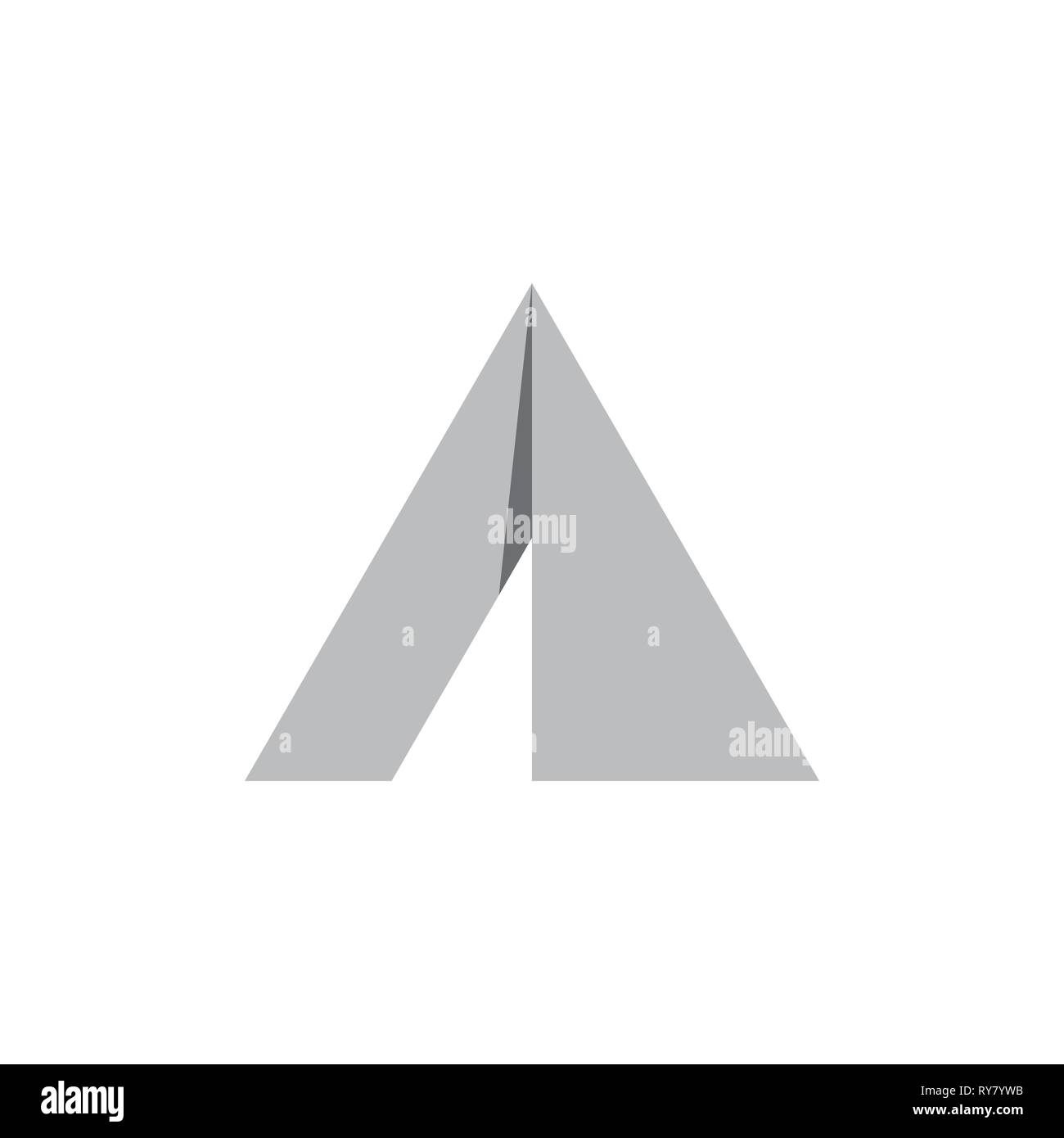 letter a triangle paper fold simple logo vector Stock Vector Image ...