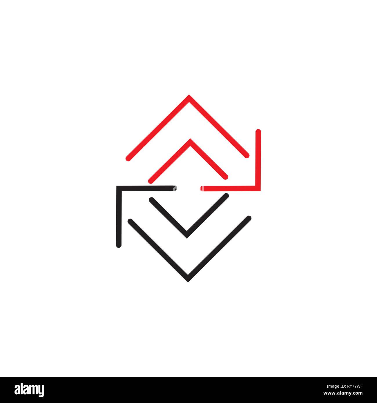 square circle arrow line logo vector Stock Vector Image & Art - Alamy