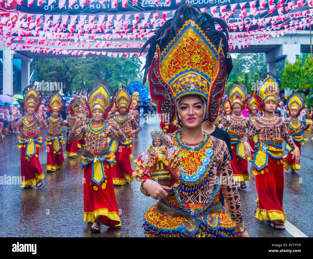 Participants in the Sinulog festival in Cebu city Philippines Stock ...