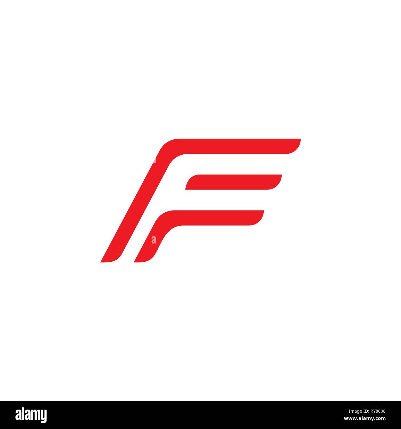 letter f simple line geometric logo vector Stock Vector Image & Art - Alamy
