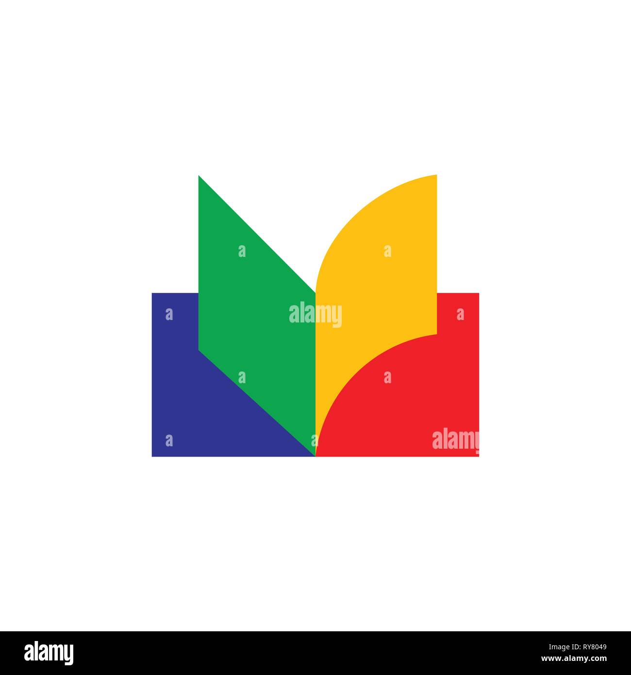 simple geometric book colorful logo vector Stock Vector Image & Art - Alamy