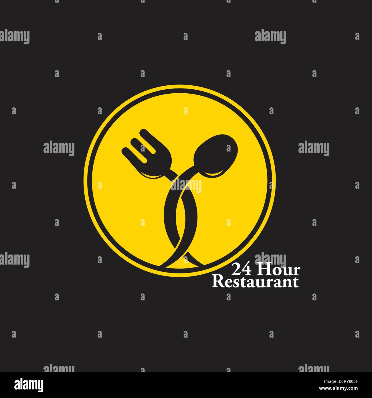 linked spoon fork plate logo vector Stock Vector Image & Art - Alamy