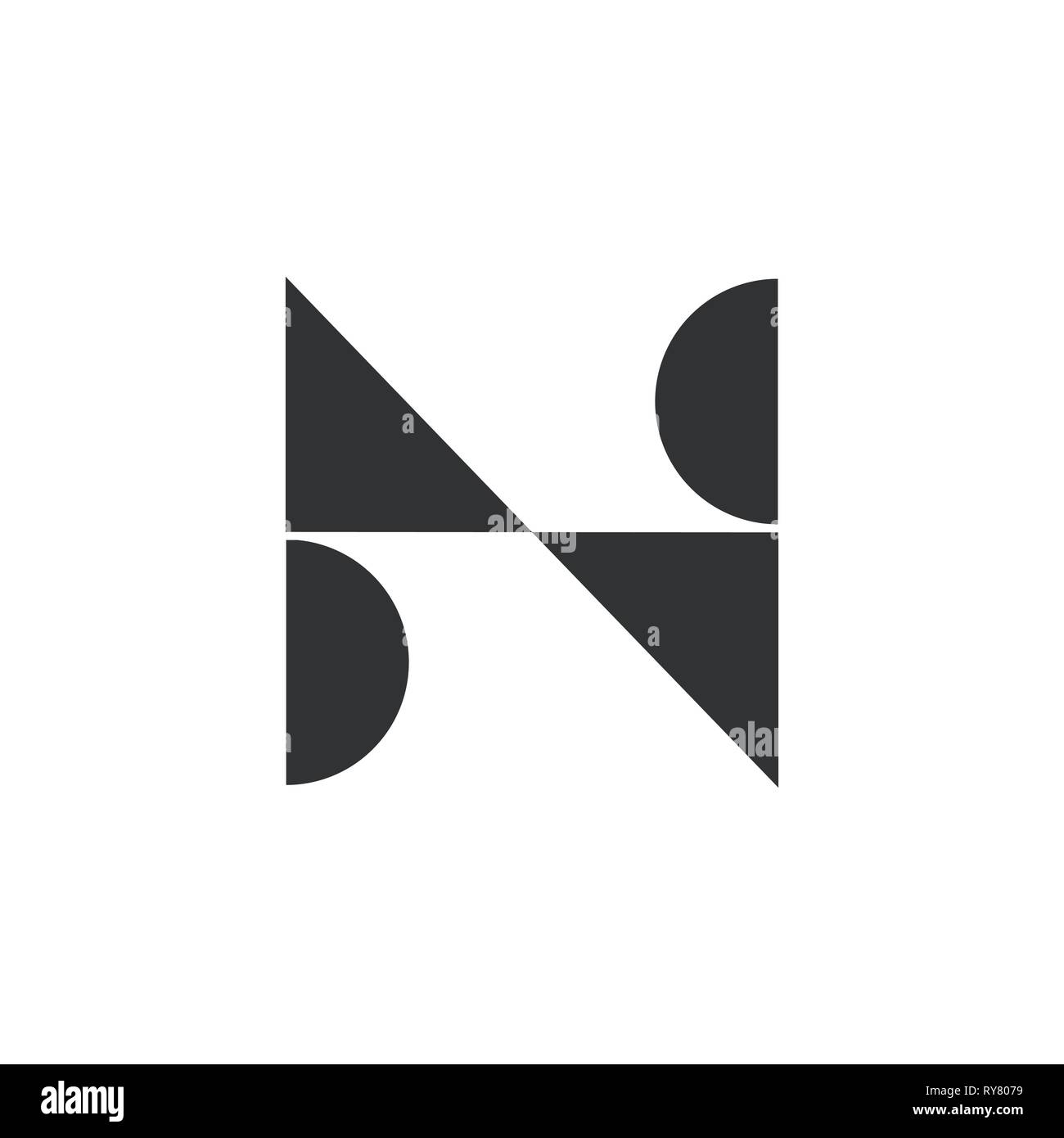 letter n simple geometric logo vector Stock Vector Image & Art - Alamy