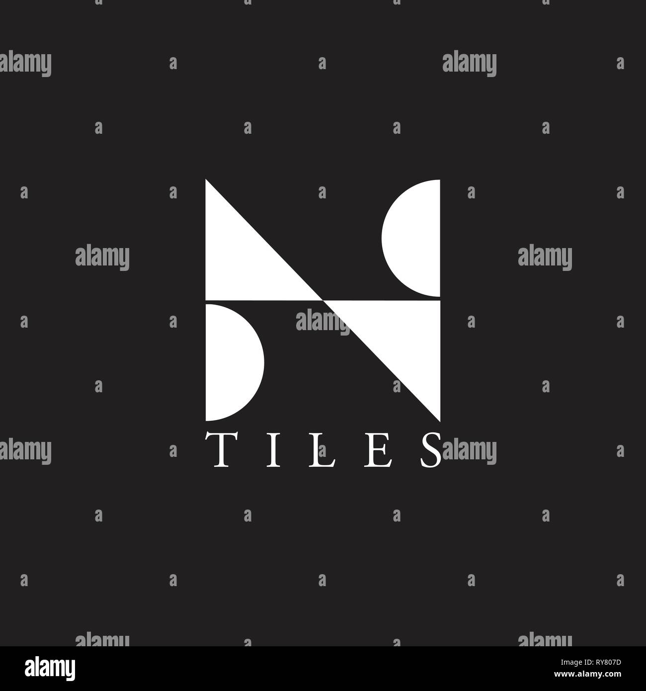 Letter geometric tile shape Stock Vector Images - Alamy