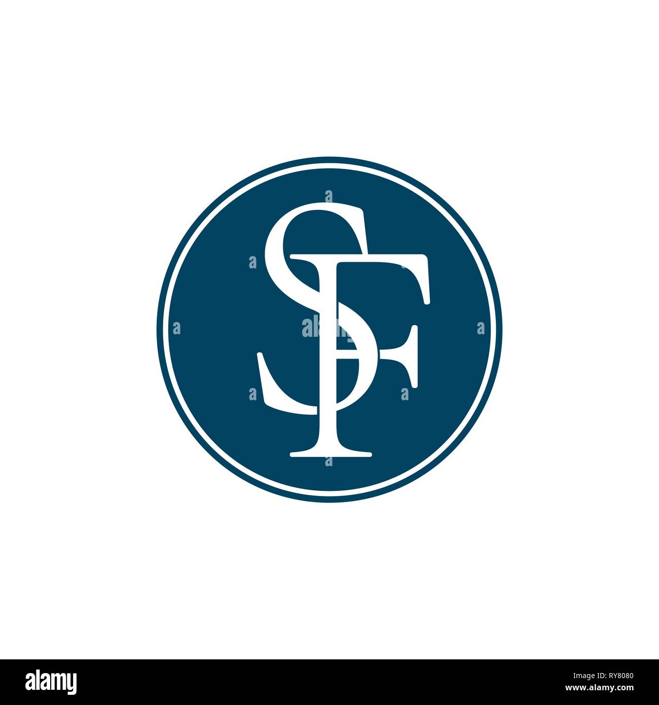 letters sf simple linked logo vector Stock Vector Image & Art - Alamy