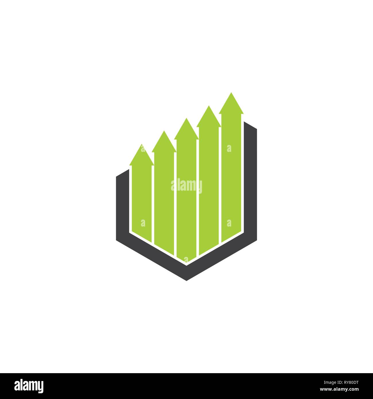 geometric arrows up chart hexagonal logo Stock Vector Image & Art - Alamy