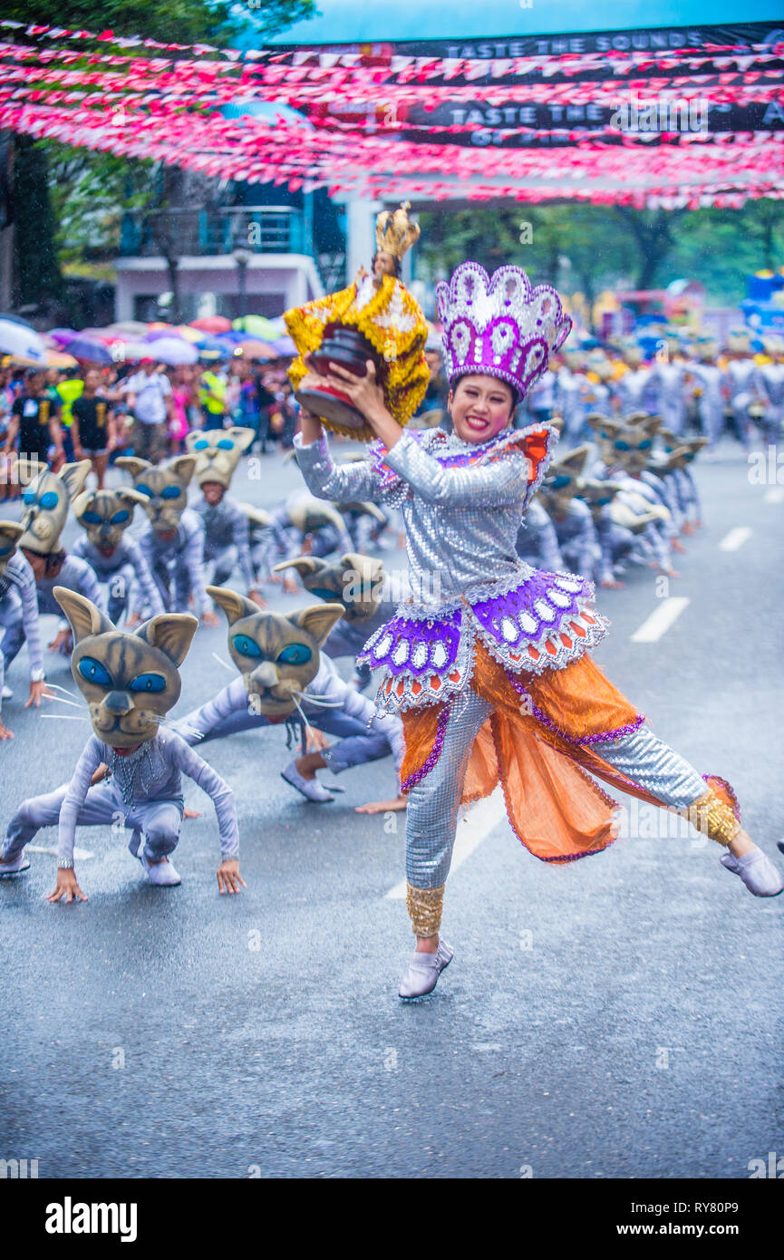 Participants in the Sinulog festival in Cebu city Philippines Stock ...