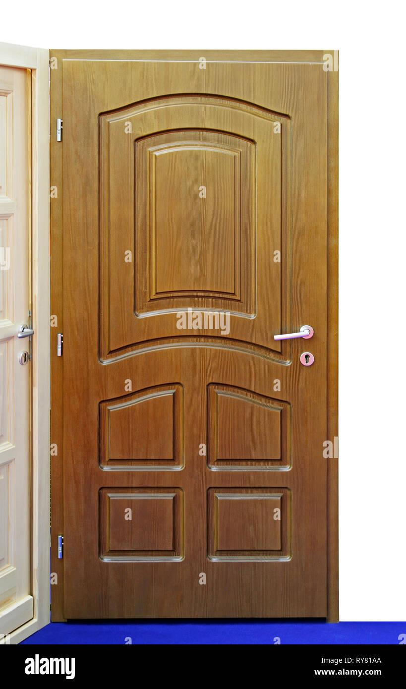 Classic Style Brown Wood Door for Home Stock Photo - Alamy